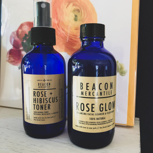 Rose Glow Hydrating Facial Cleanser + Flash Mask with Rose, Geranium ...